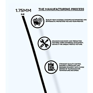 Umbrella Innovations PLA Filament, 1.75mm +/- 0.03, 1 KG, 3D Printing Filament (Black)