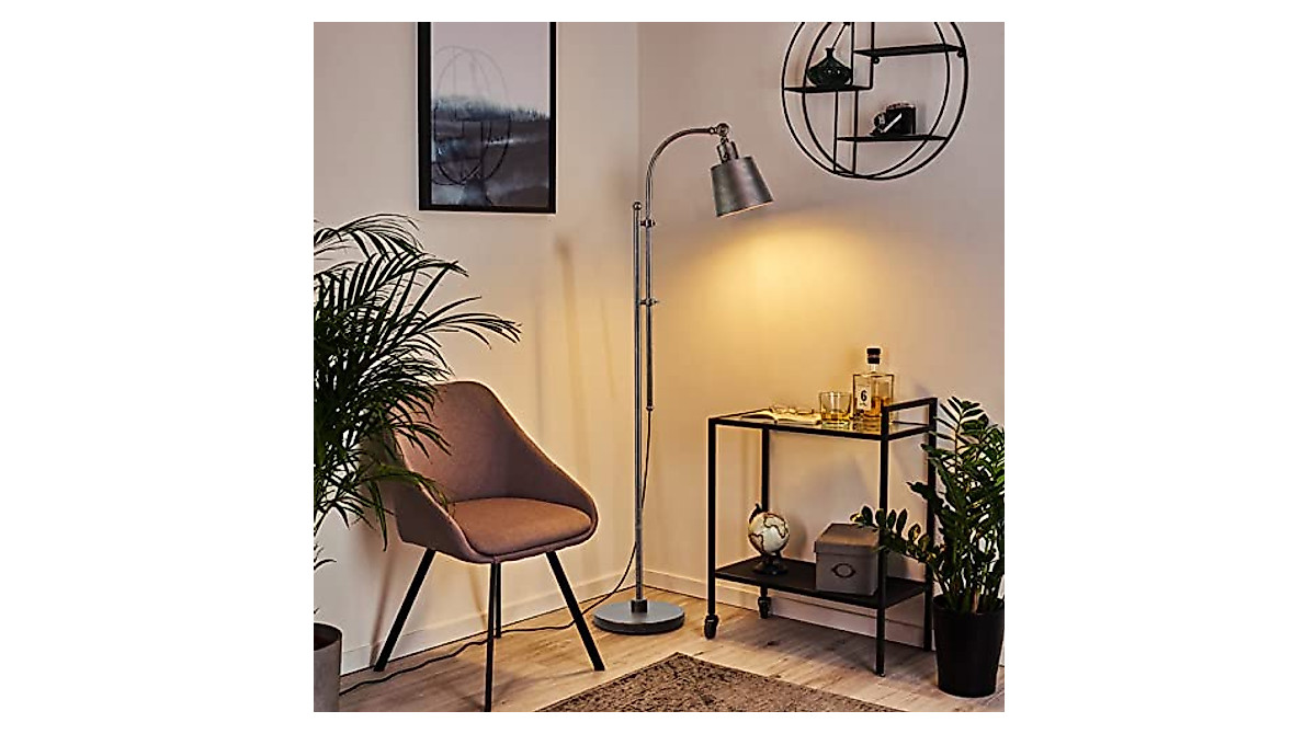 Industrial Floor Lamp, Black Standing Lamp Rustic Farmhouse Reading ...