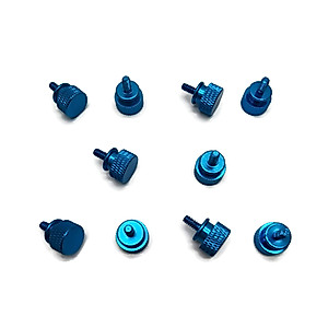 Primeonly27 10x Anodized Aluminum Computer Case Thumbscrews 6-32 Thread Computer Cover Power Supply PCI Slots Hard Drives DIY Teal Blue