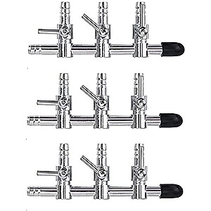 bnafes Aquarium Air Valve 3 Way Inline Manifold Air Flow Pump Tubing Splitter Lever Control Valve 3-Pack