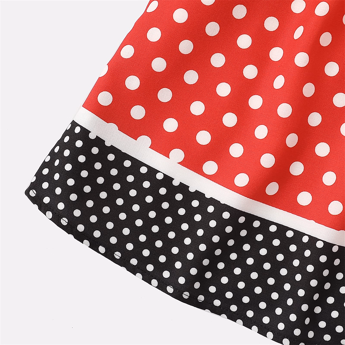 Disney Mickey and Friends Summer Dress for Girls Polka Dots Pattern Bow Slip Toddler Dress, Red, 4-5 Years