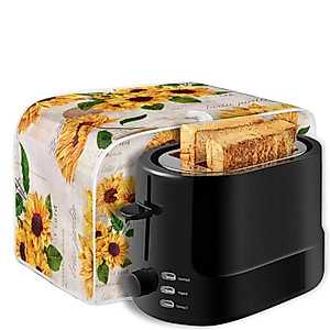 FOR U DESIGNS Toaster Dust Cover 2 Slice,Retro Sunflowers Print Bread Maker Cover Toasters Covers Washable Stain Resistant Kitchen Small Appliance Cover