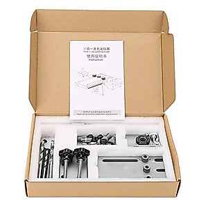 Dowelling Jig Three in One Hole Punch 15Mm Locator Clamp Board Kit 10 6 Dowel Jig Center Drill Inserts
