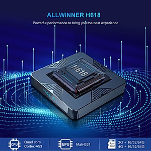 Android 12.0 TV Box,X98H 4GB RAM 32GB ROM H618 Quad-Core 64bit CPU Support WiFi6 Dual 2.4G/5.8G WiFi Ethernet BT5.0 4K 6K HDR10 Ultra HD Smart Home Player X98 Set Top Box