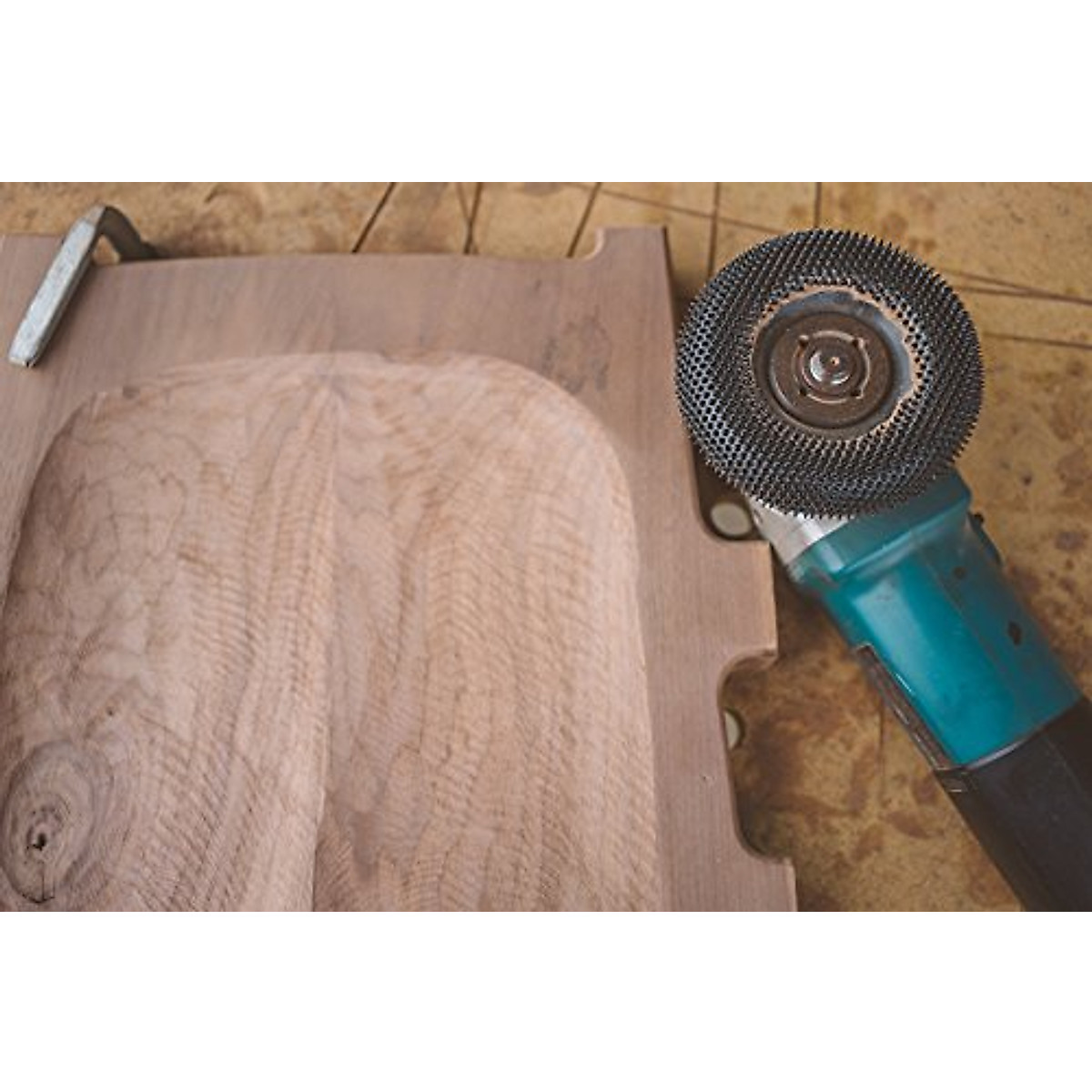 Kutzall Extreme Shaping Dish - Coarse, 4-1⁄2" (114.3mm) Dia. X 7⁄8" (22.2mm) Bore - Woodworking Angle Grinder Attachment for DeWalt, Bosch, Milwaukee, Makita. Abrasive Tungsten Carbide, DW412X90
