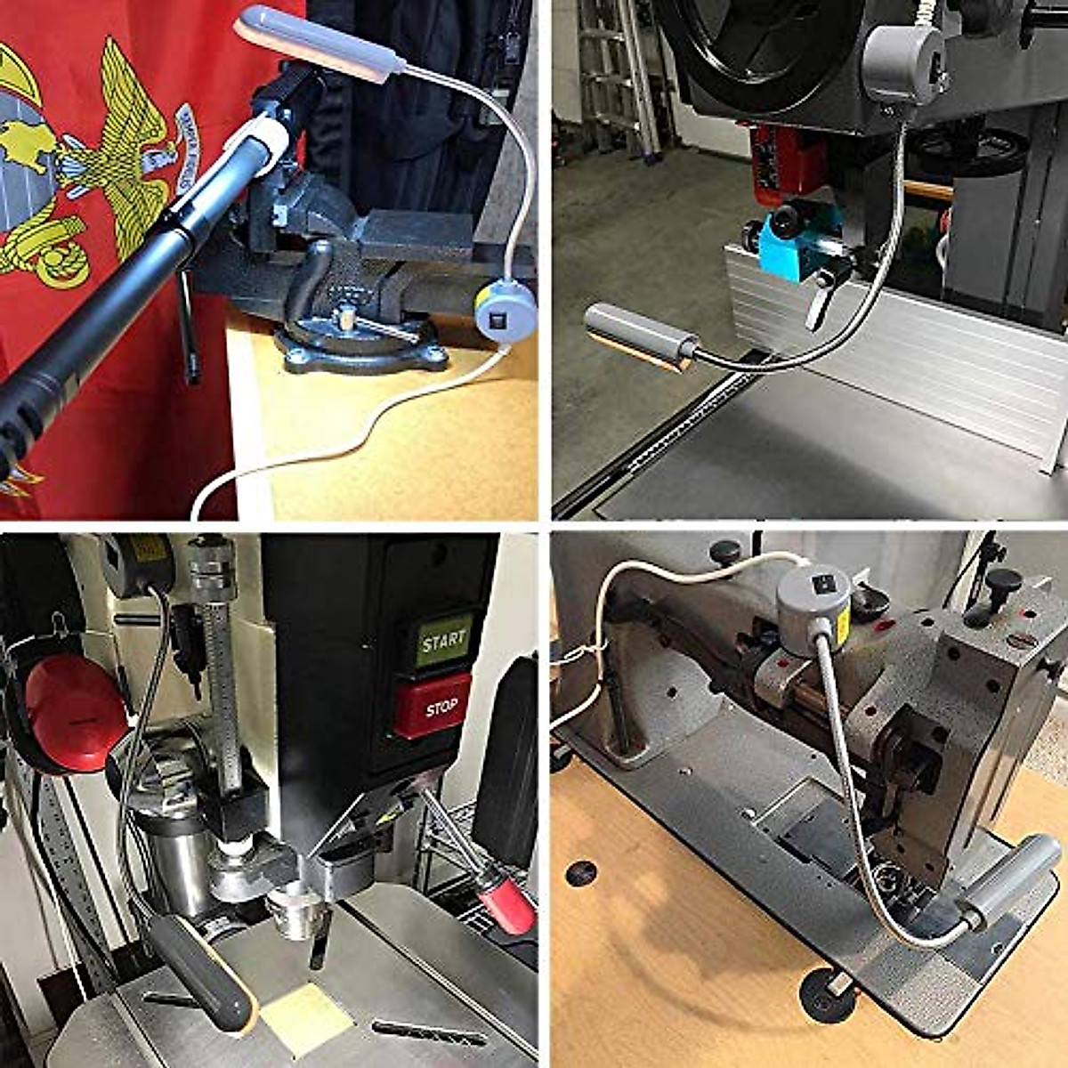 EVISWIY Sewing Machine Light LED Lighting (30LEDs) 6 Watt Multifunctional Flexible Gooseneck Arm Work Lamp with Magnetic Mounting Base for Workbench Lathe Drill Press 2 Pack