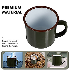Hemoton Hiking Backpack Enamel Mug Cup Enamel Mug Vintage Iron Water Cup Small Tass Hot Pot Coffee Tin Mug Metal Camping Cup for Tea Beverage Whiskey Wine (Green) Hot Cocoa Mug Camping Gear