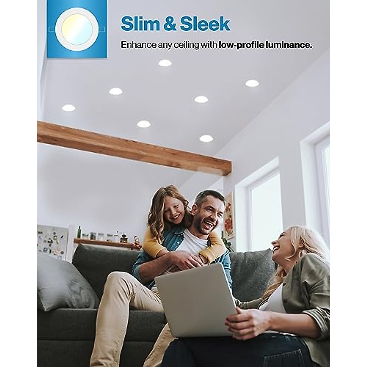 Sunco 24 Pack 6 Inch Ultra Thin LED Recessed Ceiling Lights, Slim Selectable CCT, 2700K/3000K/3500K/4000K/5000K, Dimmable, 14W, Wafer Thin, Canless with Junction Box