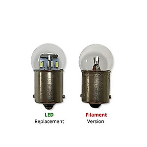 #89 #67 #303 Miniature Bulb LED Replacement | 12/28 Volt AC/DC | Base Style: BA15S | Replacement for #67, 69, 89, 98, 1247, 441067-1, 97, 631, 1155, 9421777, 303, 623, 1251 (1-Pack; Amber)
