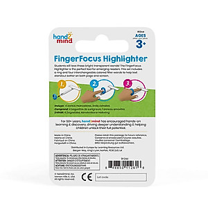 hand2mind Finger Focus Highlighter, Dyslexia Tools For Kids, Guided Reading Strips, ADHD Tools, Colored Overlays for Reading, Reading Tools for Kids, Calm strips, Homeschool Supplies (1 Pack)
