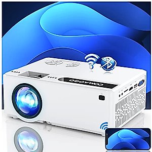 Projector, 5G WiFi Bluetooth 9800 Lumen 1080p Mini HD Movie Projectors, Digital Zoom Home Theater for HDMI USB VGA PC TV Box iOS Android Phone