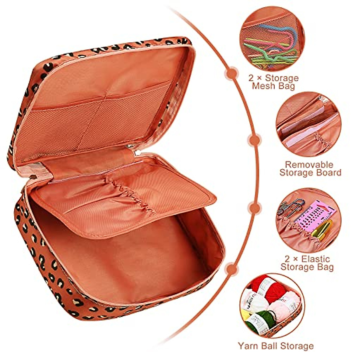 Coopay Crochet Kit Beginners Crochet Hook Set with Crochet Yarn, 58PCS Portable Crochet Set with Ergonomic Crochet Hooks, Small Crochet Hooks, Travel Crochet Hook Case Full Knitting Crochet Supplies