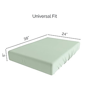 Natemia Fitted Pack and Play Sheet - 100% Organic Cotton - for Standard Size Playard, Pack n Play, and Mini Crib Mattress - Ultra Soft, Thick & Stretchy Jersey Knit Cotton