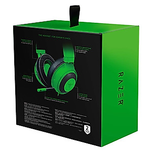 Razer Kraken - Cross-Platform Wired Gaming Headset (PC, PS4, Xbox One & Switch, 50mm Diaphragm, 3.5mm Cable with in-line Controls) Green (Renewed)