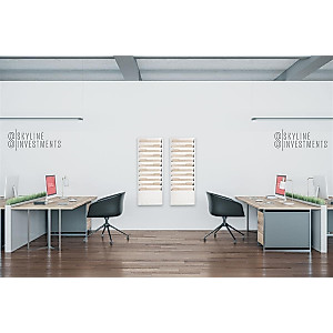 Displays2go File Holder Wall Mount, 11 Tiers, Letter Size, Magnet Receptive Steel - White (JMFF11WHT)