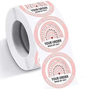 Your Order Made My Day Stickers 2" Thank You for Your Order Stickers-500 Pcs Boho Happy Mail Mailing Stickers Rainbow Decorative Business Thank You Stickers for Envelope Bag Seals Party Supplies