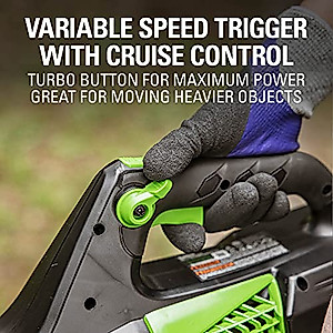 Greenworks 80V (150 MPH / 500 CFM / 75+ Compatible Tools) Cordless Axial Leaf Blower, 2.0Ah Battery and Charger Included