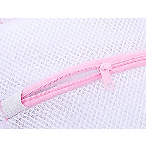 ChezMax Thicken Mesh Laundry Bags Durable Honeycomb Clothing Washing Bag Set Delicate Embroidery Laundry Bags For Laundry Blouse Bra Hosiery Stocking Underwear Lingerie 4Pcs