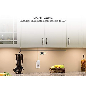 BLACK+DECKER LED Under Cabinet Lighting Kit, 3-Bars, 9 Inches Each, DIY Tool-Free Installation, Warm White, 2700K, 1080 Lumens, 15 Watts, Home Accent (LEDUC9-3WK)