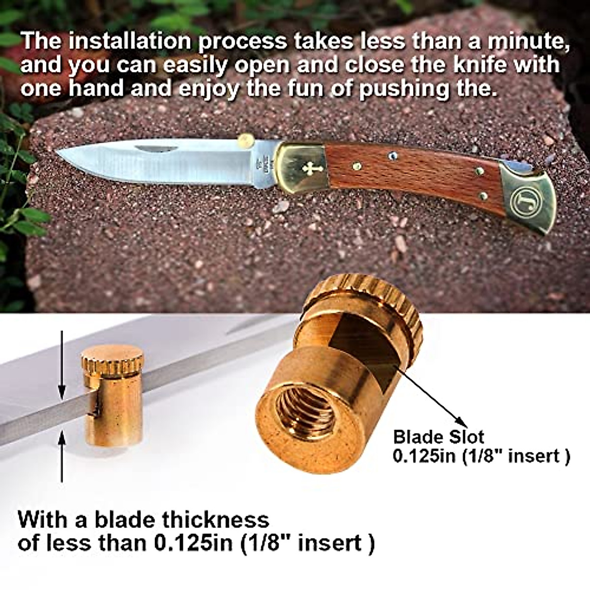 FLAMEDUKE Knife Thumb Studs for Buck 110 Thumb knife for Buck 112 2pcs With Hex for Buck Pocket Knife Edc Knife