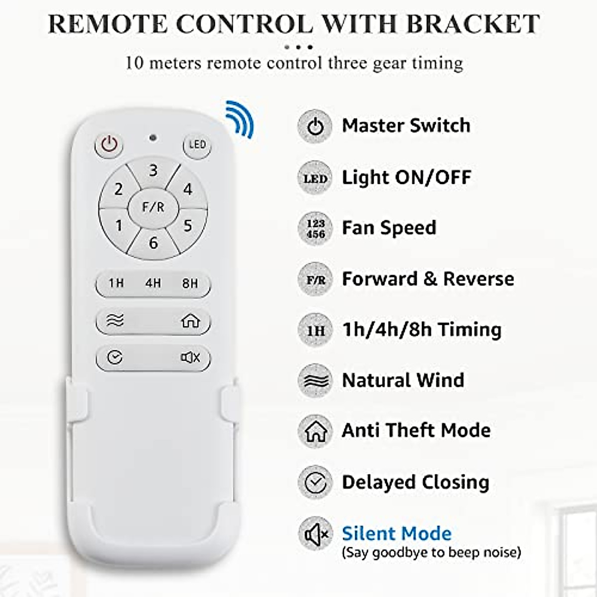 EKIZNSN 52 Inch Modern Outdoor Flush Mount Ceiling Fan with Lights Remote Control, Low Profile Wood Ceiling Fan with 3 Blades for Bedroom/Living Room, Walnut Wood