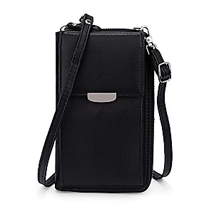 UTO Crossbody Cell Phone Bag for Women Vegan Leather Wristlet Wallet Purse Card Cash Holder