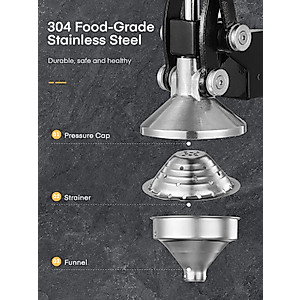 FOHERE Orange Juicer Squeezer, Cast Iron Lemon Squeezer, Commercial Citrus Juicer Hand Press for Orange, Lemon, Pomegranate, Grapefruit, Easy to Clean Citrus Squeezer with a Stainless Steel Cup