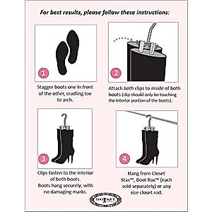 The Boot Hanger in Black - Shoe Storage Space Saver (Set of 3); Boot Hanger, Boot Holder, Boot Clips (Black)