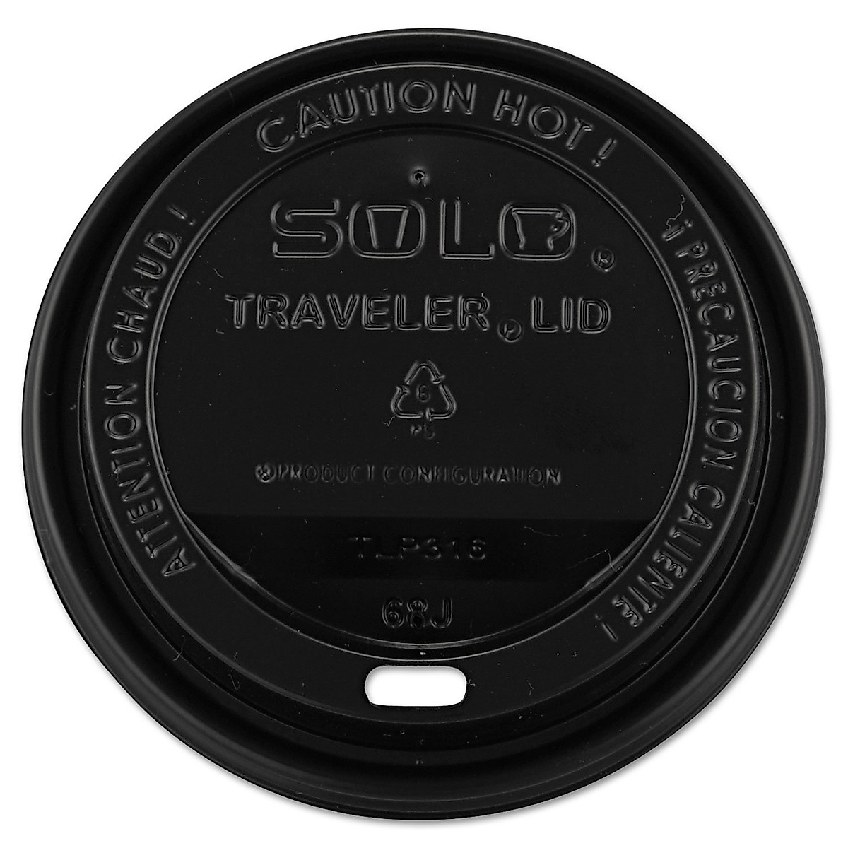 Solo TLB316-0004 Black Traveler Plastic Lid - For Solo Paper Hot Cups (Case of 1000)