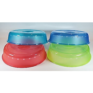 Rock 4 Pack of Microwave Plate Bowl Splatter Cover. Keep Your Microwave Clean While Heating Messy Items with Vented, Colorful Lids! (4100)