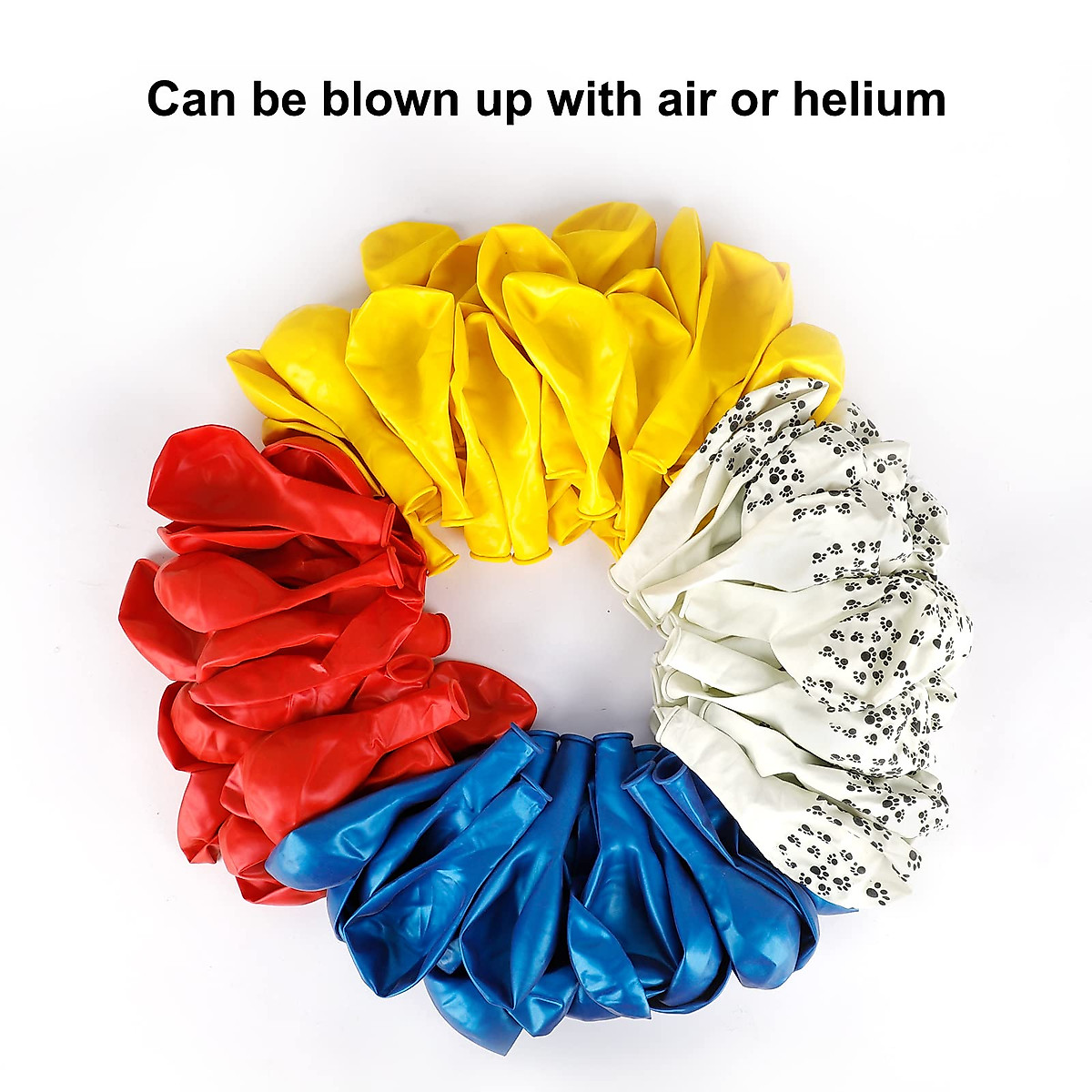Holicolor 100pcs Paw Patrol Balloons Colorful Latex 12inches with Dog Paw Print Balloons for Birthday Paw Patrol Theme Decorations