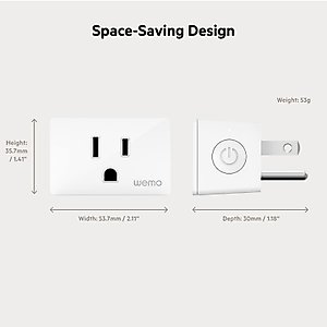 Wemo Smart Plug with Thread - Smart Outlet for Apple HomeKit - Smart Home Products, Smart Home Lighting, Smart Home Gadgets - Homekit Smart Plug - Works W/ Apple iPhone, Easy NFC Set Up, White