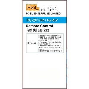 Pixel Camera Shutter Remote Control RC-201 UC1 Release Cord Compatible with Olympus E-M1, E-M5, E-M10, Pen-F, EPL8, EPL7, EPL6, EPL5, EPL3, EPL2, EP5, EP3, E400, E410, E420, E450, E510, E520, E550