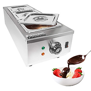 ALDKitchen Chocolate Melting Pot | Manual Control Chocolate Melter for Home or Bakery Use | 3 Tanks for 13.5 lb (6 kg) of Tempered Chocolate | 110V | 1kW