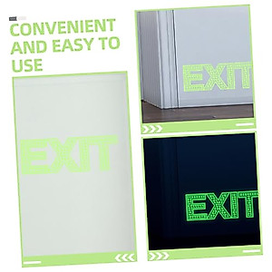 WOONEKY 2 Sheets Export Sticker Stickers Signs Sign Sticker Glowing Sticker Exit Sticker Shopping Mall Exit Decal Indicator Floor Sticker Floor Guide Sticker Mall Supplies The Pet