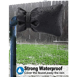 Outdoor Faucet Covers for Winter, Pro 10" H x 7" W Outside Faucet Cover Freeze Protection, Upgraded Reusable Waterproof Insulated Spigot Cover, Thickened Water Spigot Cover for Winter, 4 Pack, Black