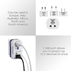 INFINITIPRO by Conair Travel Voltage Converter with Adapter Plugs for Hair Styling Tools & Appliances by Travel Smart
