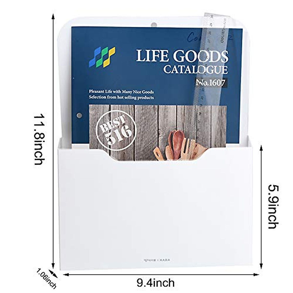 2 Pack Magnetic File Holder - Paper Holder, Pocket Organizer,Hanging Wall File Organizer Office Supplies Storage, Magazine Mail Organizer Case for Notebooks,Planners,Letter (2 Pack)