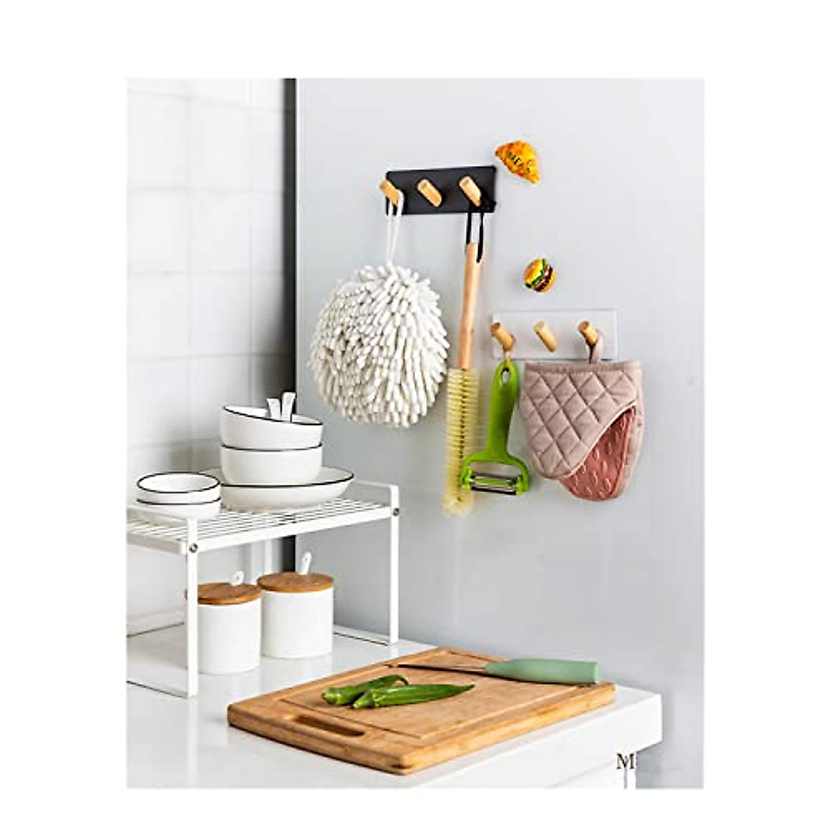 yaocoral 2 Pack Chenille Hand Towels,Kitchen Hand Towels Hanging,Hand Towels with Loops,Bathroom Hand Towels,Quick Dry Hand Bath Towel,Soft Absorbent Microfiber Hand Towels  (2 White)