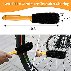 Anndason 8 Pieces Precision Bicycle Cleaning Brush Tool Including Bike Chain Scrubber, suitable for Mountain, Road, City, Hybrid,BMX Bike and Folding Bike