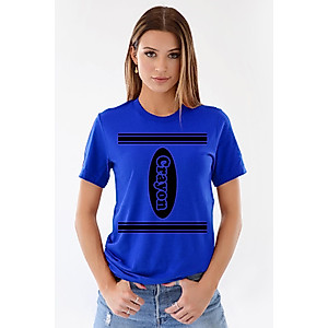 Crayon Halloween Team Costume Funny Design Gift Womens T-Shirt, Royal, Small