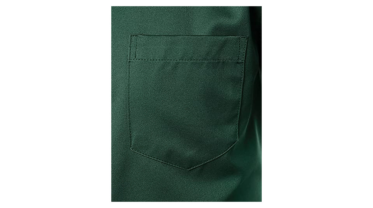 ZEROYAA Men's Casual Urban Slim Fit Short Sleeve Shirt - Dark Green