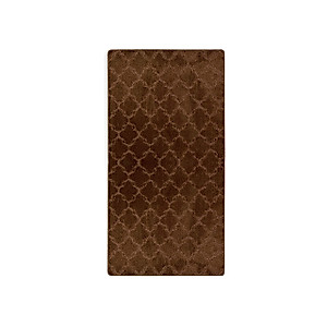 Aspen Design Machine Washable Kitchen & Bathroom Mat, Trellis Design Brown Color Large Size Slip Resistant Backing
