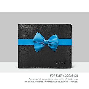 ESTALON Thin Leather Wallet For Men | Minimalist Design | Multiple Card Holder | RFID Blocked (Brown)