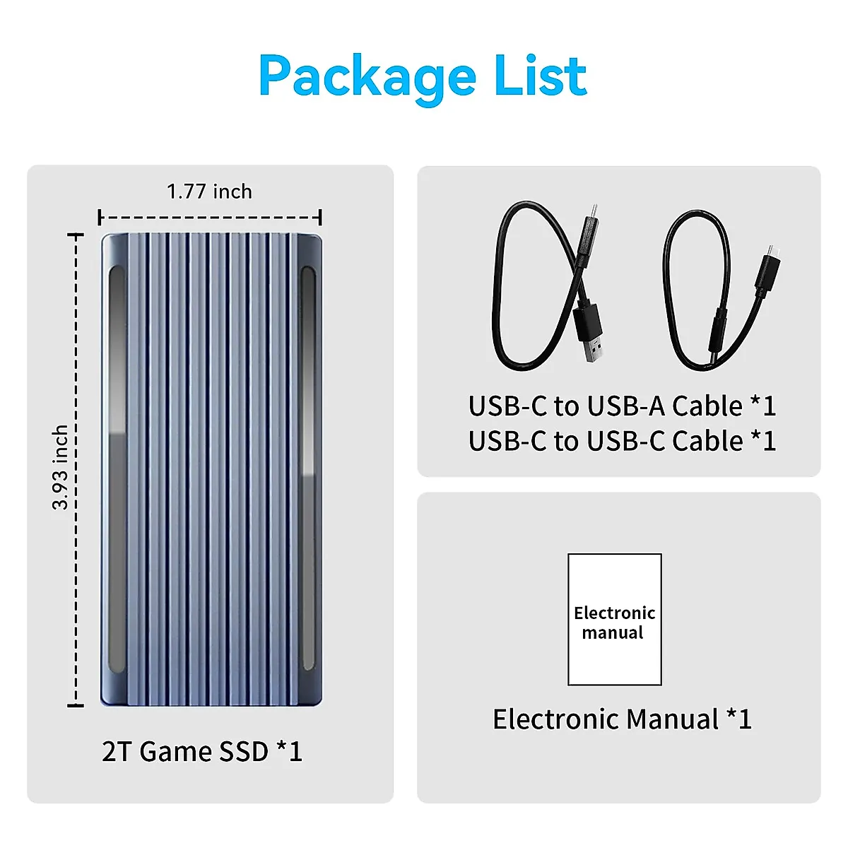 Emulator Console 2T Game SSD, Retro Game Console Built-in 38633 Video Games, Dual Game System, 80+ Emulators & 82 AAA PC Games Plug and Play for PC/Handheld with Win 8.1/10/11, USB A/C Cable, 10Gb/s