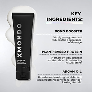 XMONDO Recalibrate Bond Repair Leave-in Cream with Vegan Formula, Argan Oil, Vitamin E & Bond Builder | Restores, Revitalizes & Repairs Hair, 5 FL Oz | Pack of 1