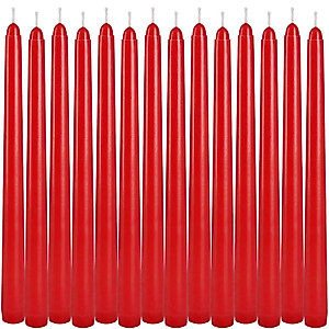 14 Pack Glowing Red Tapers Candles- 10-Inch unscented Candles for 8 Hours of Festive Magic, Perfect for Weddings,Christmas, New Year Celebrations…
