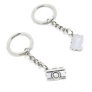 50 Pieces Keychain Keyring Door Car Key Chain Ring Tag Charms Supplies P6VO4G Camera