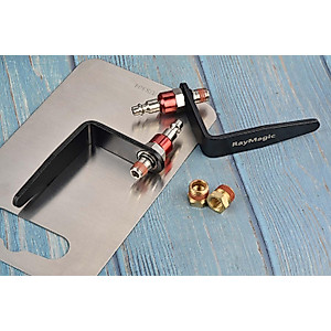 RayMagic Steel Pneumatic Tool Rafter Hook Hanger, Lightweight, Durable,Reusable Metal Organaizer Adjustable Easy Install Hooks with 1/4" Air Tool Swivel Fitting, for Air Nailer, 2-Piece