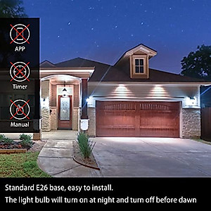 Gonhom 2 Pack Dusk to Dawn Light Bulbs Outdoor, 5000K-Daylight, 720LM, 9W(60W Equivalent) A19 E26 Automatic On/Off LED Light Bulbs, Dusk to Dawn LED Outdoor Lighting for Porch Garage Patio